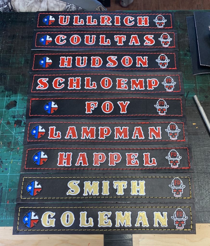 Gear Locker Name Plates - FIREHAWK LEATHER WORKS